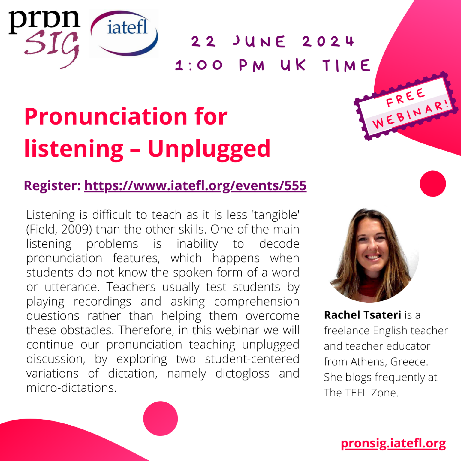 Pronunciation for listening – Unplugged [Webinar by Rachel Tsateri ...